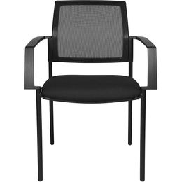 Topstar Netz-Stapelstuhl, 4-Fuß, VE 2 Stk, Sitz schwarz, Gestell schwarz