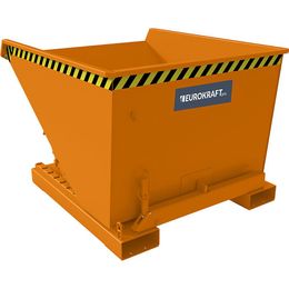 eurokraft pro Kippbehälter inkl. Abrollmechanismus, Volumen 0,6 m³, LxBxH 1260 x 1070 x 835 mm, orange