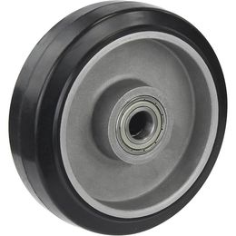 Proroll Elastik-Vollgummi-Reifen, schwarz, Pr&auml;zisionskugellager, Rad-&Oslash; x Breite 100 x 40 mm