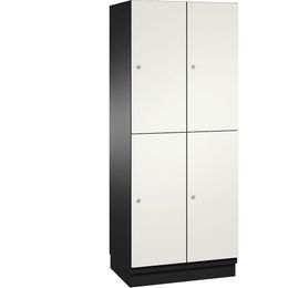 CAMBIO Fächerschrank mit Stahlblech-Türen und Garderobenstange C+P