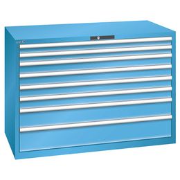 LISTA Schubladenschrank, 8 Schubladen, BxTxH 1431 x 725 x 1000 mm, lichtblau