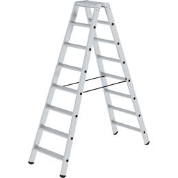 eurokraft pro Stufen-Stehleiter, beidseitig, Standard-Ausführung, 2 x 8 Stufen