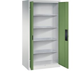 C+P Werkstatt-Schwerlastschrank, Breite 930 mm, Tiefe 600 mm, Tür resedagrün