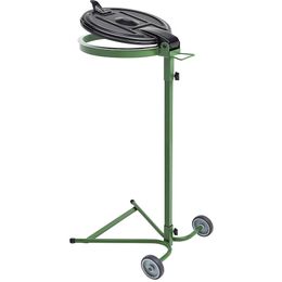 Müllsackständer, für Volumen 120 l, 2-Rad-Fahrgestell, grün, Kunststoffdeckel kaiserkraft