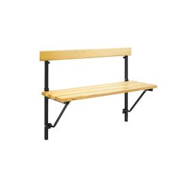 Sypro Klappbare Wandbank, feste L&auml;nge 1200 mm, mit Holzauflage