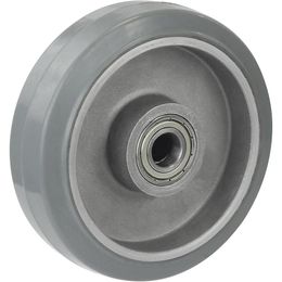 Proroll Elastik-Vollgummi-Reifen, grau, Pr&auml;zisionskugellager, Rad-&Oslash; x Breite 100 x 40 mm