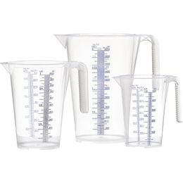 Pressol Messbecher, transparent, Satz mit je 1 x 0,5 / 1 / 2 l, VE 6 Stk, PP, mit Skala, 3 Trichter, ab 5 VE