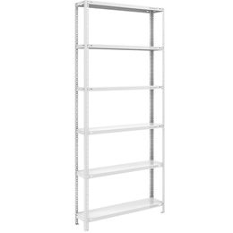 eurokraft pro Schraubregal, Bauart leicht, kunststoffbeschichtet, Regalhöhe 2500 mm, Bodenbreite 1000 mm, Tiefe 300 mm, Grundregal