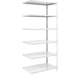 eurokraft pro Schraubregal, Bauart leicht, kunststoffbeschichtet, Regalhöhe 2500 mm, Bodenbreite 1000 mm, Tiefe 800 mm, Anbauregal