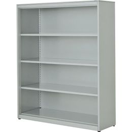 Mauser Kombi-Regal, HxBxT 1516 x 1200 x 432 mm, Stahlplatte, 3 Fachböden, lichtgrau