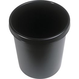 Helit Papierkorb aus Polyethylen, Volumen 30 l, VE 5 Stk, HxØ 405 x 350 mm, schwarz