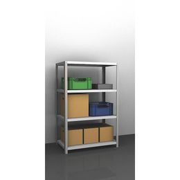 eurokraft pro Schraubregal, Bauart leicht, kunststoffbeschichtet, Regalhöhe 1500 mm, Bodenbreite 1000 mm, Tiefe 600 mm, Grundregal