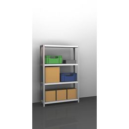 eurokraft pro Schraubregal, Bauart leicht, kunststoffbeschichtet, Regalhöhe 1500 mm, Bodenbreite 1000 mm, Tiefe 400 mm, Grundregal