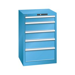 LISTA Schubladenschrank, 5 Schubladen, BxTxH 564 x 572 x 850 mm, lichtblau