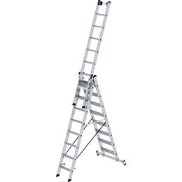 MUNK Stufen-Mehrzweckleiter, 3-teilig, mit Traverse, 3 x 8 Stufen