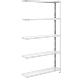 eurokraft pro Schraubregal, Bauart leicht, kunststoffbeschichtet, Regalhöhe 2000 mm, Bodenbreite 1000 mm, Tiefe 300 mm, Anbauregal