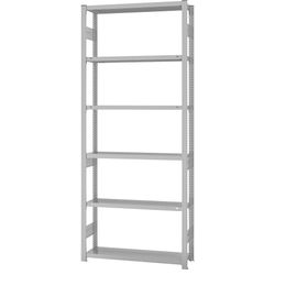 eurokraft pro System-Steckregal, Bauart mittelschwer, kunststoffbeschichtet, Regalhöhe 2500 mm, Grundregal, Breite x Tiefe 1000 x 300 mm