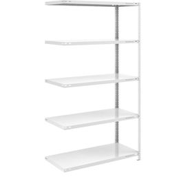 eurokraft pro Schraubregal, Bauart leicht, kunststoffbeschichtet, Regalhöhe 2000 mm, Bodenbreite 1000 mm, Tiefe 600 mm, Anbauregal