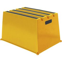 Twinco Kunststoff-Tritt mit rutschfesten Stufen, Traglast 150 kg, 1 Stufe, gelb, ab 2 Stk