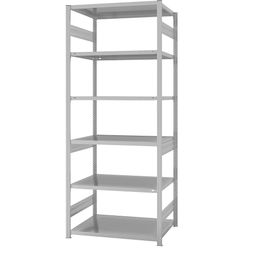 eurokraft pro System-Steckregal, Bauart mittelschwer, kunststoffbeschichtet, Regalhöhe 2500 mm, Grundregal, Breite x Tiefe 1000 x 800 mm