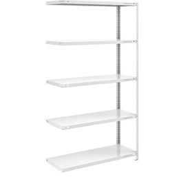eurokraft pro Schraubregal, Bauart leicht, kunststoffbeschichtet, Regalhöhe 2000 mm, Bodenbreite 1000 mm, Tiefe 500 mm, Anbauregal