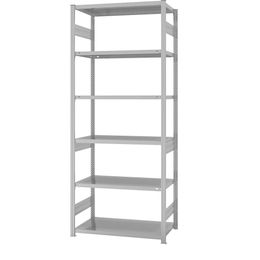 eurokraft pro System-Steckregal, Bauart mittelschwer, kunststoffbeschichtet, Regalhöhe 2500 mm, Grundregal, Breite x Tiefe 1000 x 600 mm