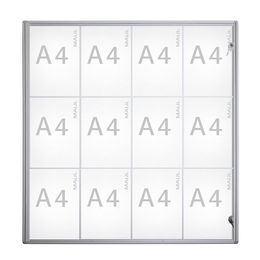 Maul Schaukasten, Außentiefe 27 mm, Außenhöhe 963 mm, 12 x DIN A4