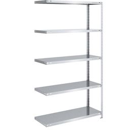 eurokraft pro Schraubregal, Bauart leicht, verzinkt, Regalhöhe 2000 mm, Bodenbreite 1000 mm, Tiefe 500 mm, Anbauregal