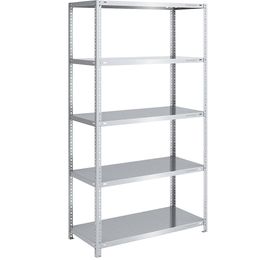 eurokraft pro Schraubregal, Bauart leicht, verzinkt, Regalhöhe 2000 mm, Bodenbreite 1000 mm, Tiefe 600 mm, Grundregal