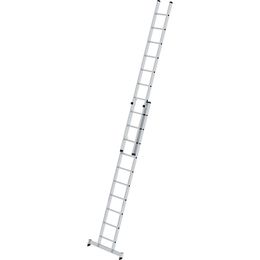 MUNK Anlegeleiter höhenverstellbar, Schiebeleiter, 2-teilig, 2 x 10 Sprossen, mit nivello®-Traverse