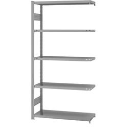 eurokraft pro System-Steckregal, kunststoffbeschichtet, Bauart leicht, Regalhöhe 2000 mm, Anbauregal, Breite x Tiefe 1000 x 400 mm