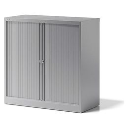 Bisley Rollladenschrank ESSENTIALS, HxBxT 1000 x 1000 x 470 mm, 1 Fachboden, silber