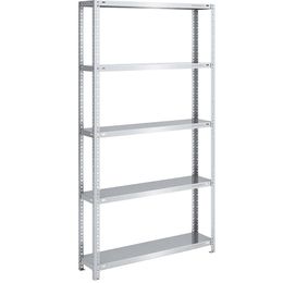eurokraft pro Schraubregal, Bauart leicht, verzinkt, Regalhöhe 2000 mm, Bodenbreite 1000 mm, Tiefe 300 mm, Grundregal