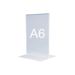 MAGNETOPLAN Tischaufsteller, gerade, Polystyrol, Format DIN A6 hoch, VE 5 Stk