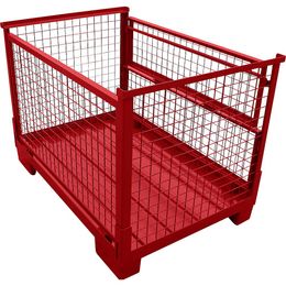 Heson Euro-Stapelbox, faltbar, LxB 1240 x 835 mm, Traglast 1000 kg, feuerrot