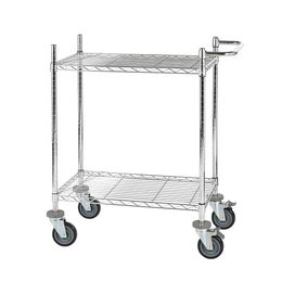 Drahtgitter-Tischwagen, verchromt, mit 2 Etagen, LxBxH 760 x 460 x 1025 mm kaiserkraft
