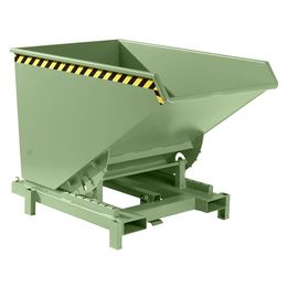 eurokraft pro Schwerlast-Kippbehälter, Volumen 1,2 m³, Traglast 4000 kg, grün RAL 6011