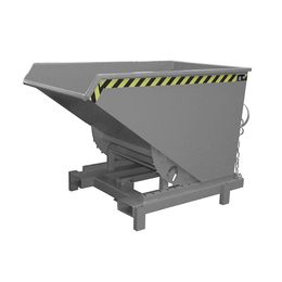 eurokraft pro Schwerlast-Kippbehälter, Volumen 0,9 m³, Traglast 4000 kg, grau RAL 7005