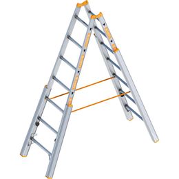 Layher Treppen-Stehleiter, mit Niveauausgleich, beidseitig begehbar, 7 Sprossen, ab 2 Stk