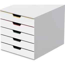 Durable Schubladenbox VARICOLOR®, HxBxT 292 x 280 x 356 mm, 5 Schubladen, weiß