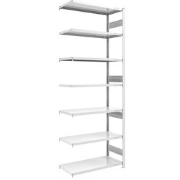 hofe Schwerlast-Steckregal, grau, beidseitig, Regalhöhe 3000 mm, 7 Böden, Anbauregal, BxT 1000 x 600 mm
