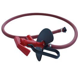 Jessberger Handpumpen-Abgabeschlauch mit Zapfhahn, für Laugen, rot, Länge 1,5 m, ab 5 Stk