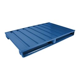 Heson Stahlflachpalette, LxB 1200 x 800 mm, Traglast 2000 kg, enzianblau
