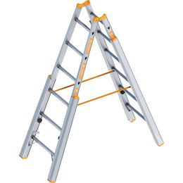 Layher Treppen-Stehleiter, mit Niveauausgleich, beidseitig begehbar, 6 Sprossen, ab 2 Stk