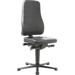 bimos Arbeitsdrehstuhl All-in-One, mit Bodengleitern, Kunstleder, schwarz