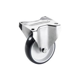 Proroll Polyurethan-Reifen, Gehäuse Edelstahl, Rad-Ø x Breite 100 x 30 mm, Bockrolle