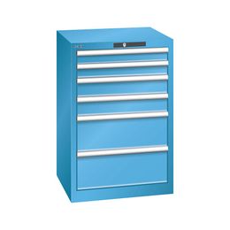 LISTA Schubladenschrank, 6 Schubladen, BxTxH 564 x 572 x 850 mm, lichtblau