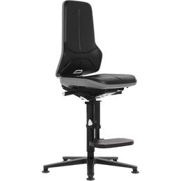bimos NEON Arbeitsdrehstuhl, Gleiter, Aufstiegshilfe, Permanentkontakt, PU-Schaum, Flexband grau
