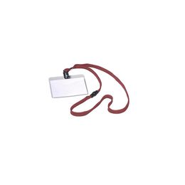 Durable Namensschild mit Textilband, mit Klemme, HxB 60 x 90 mm, rot, VE 40 Stk