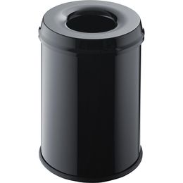 Helit Sicherheits-Abfallbehälter, Volumen 15 l, HxØ 335 x 260 mm, schwarz, VE 2 Stk